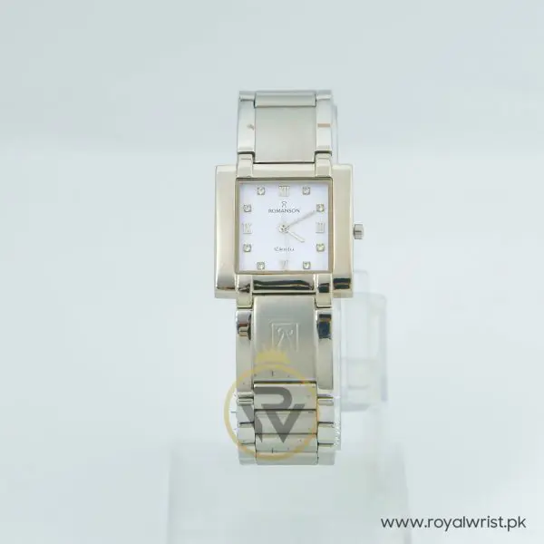 Romanson Women’s Swiss Made Quartz Silver Stainless Steel White Dial ...