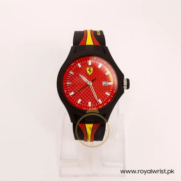 Ferrari Men’s Quartz Multi Silicone Strap Red Dial 44mm Watch 830009 ...