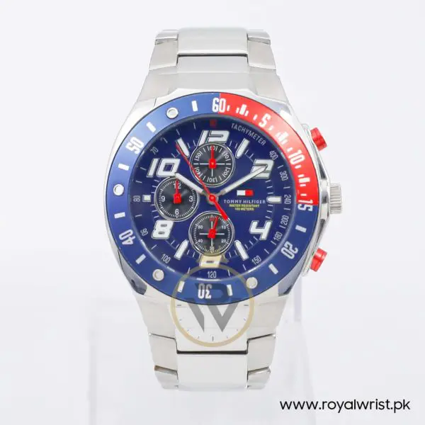 Tommy Hilfiger Men’s Quartz Silver Stainless Steel Blue Dial 44mm Watch ...