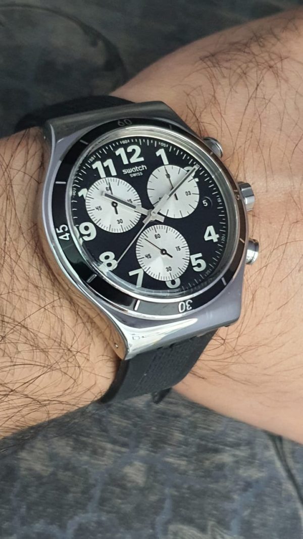 Swatch Men's Morena Swiss Made Black Watch YVS400 - Royalwrist.pk