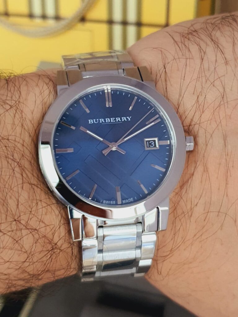 Burberry Men’s Swiss Made Stainless Steel Blue Dial 38mm Watch BU9031 ...
