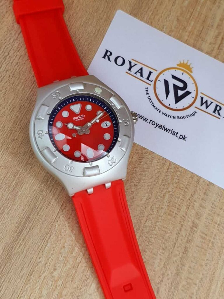 Swatch Kids Swiss Made Quartz Red Dial 44mm Watch YDS4008 - Royalwrist.pk
