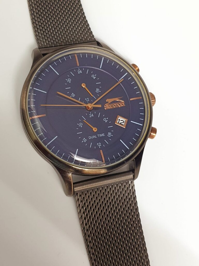 Slazenger Men’s Quartz Stainless Steel Blue Dial 42mm Watch SL96187202 ...
