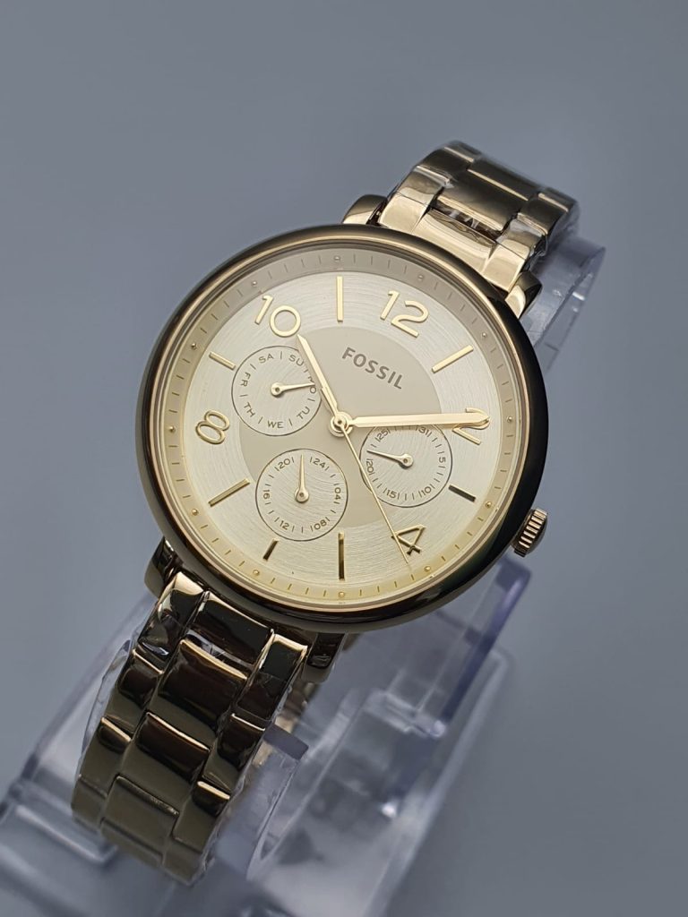 Fossil Women’s Quartz Stainless Steel Gold Dial 36mm Watch ES3667 ...