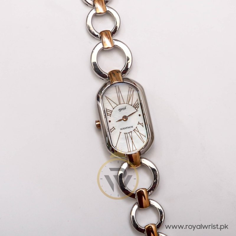 Romanson Women’s Swiss Made Quartz Two-tone Stainless Steel Mother of ...