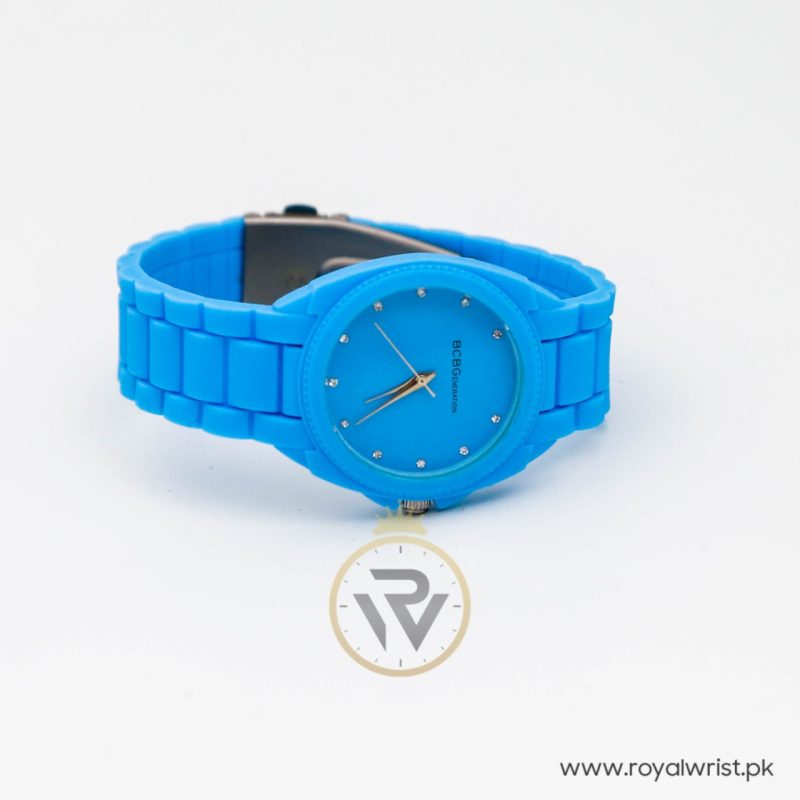BCBGMAXAZRIA Women’s Quartz Sky Blue Silicone Band Sky Blue Dial 36mm ...