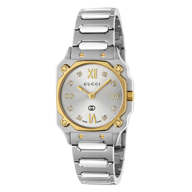 Gucci Women’s Quartz Swiss Made Silver Stainless Steel Silver Dial 24mm ...